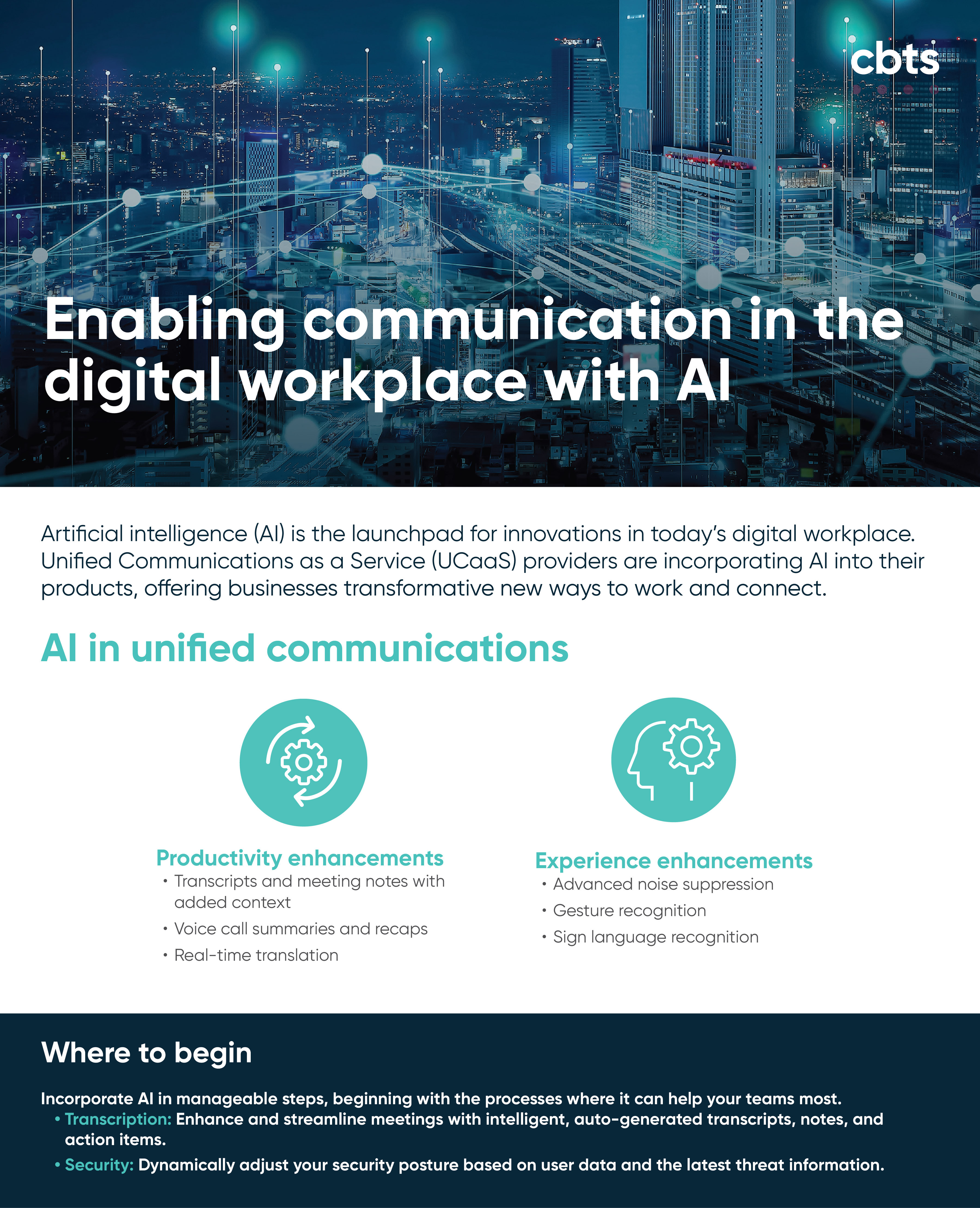 Enabling communication in the digital workplace with AI